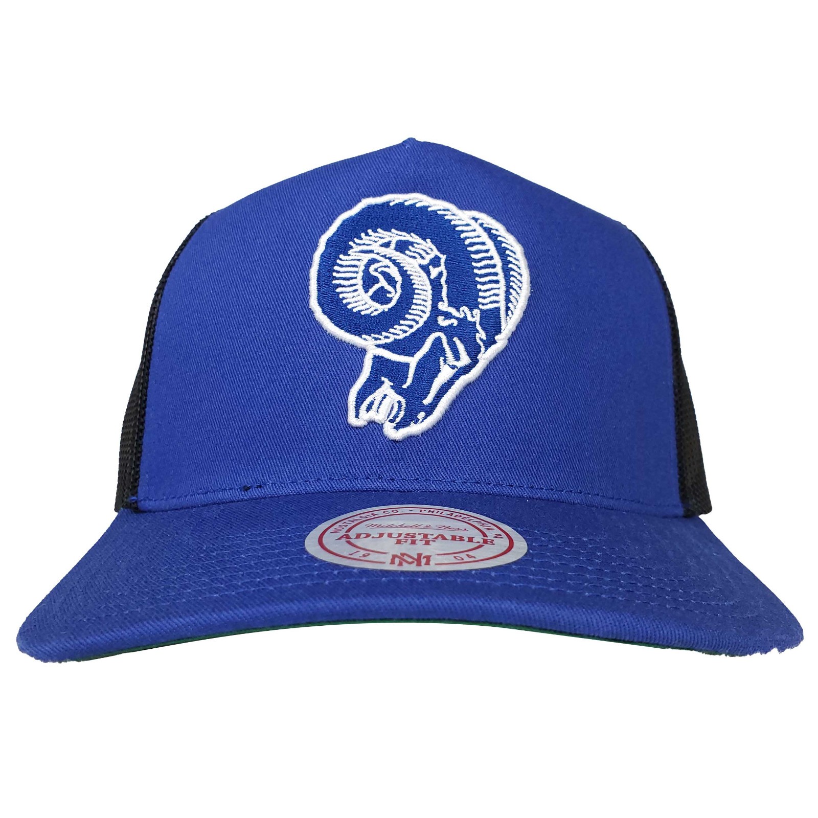 LA Rams Mitchell & Ness NFL Trucker Snapback Hat Cap 3D Logo Blue Black ...