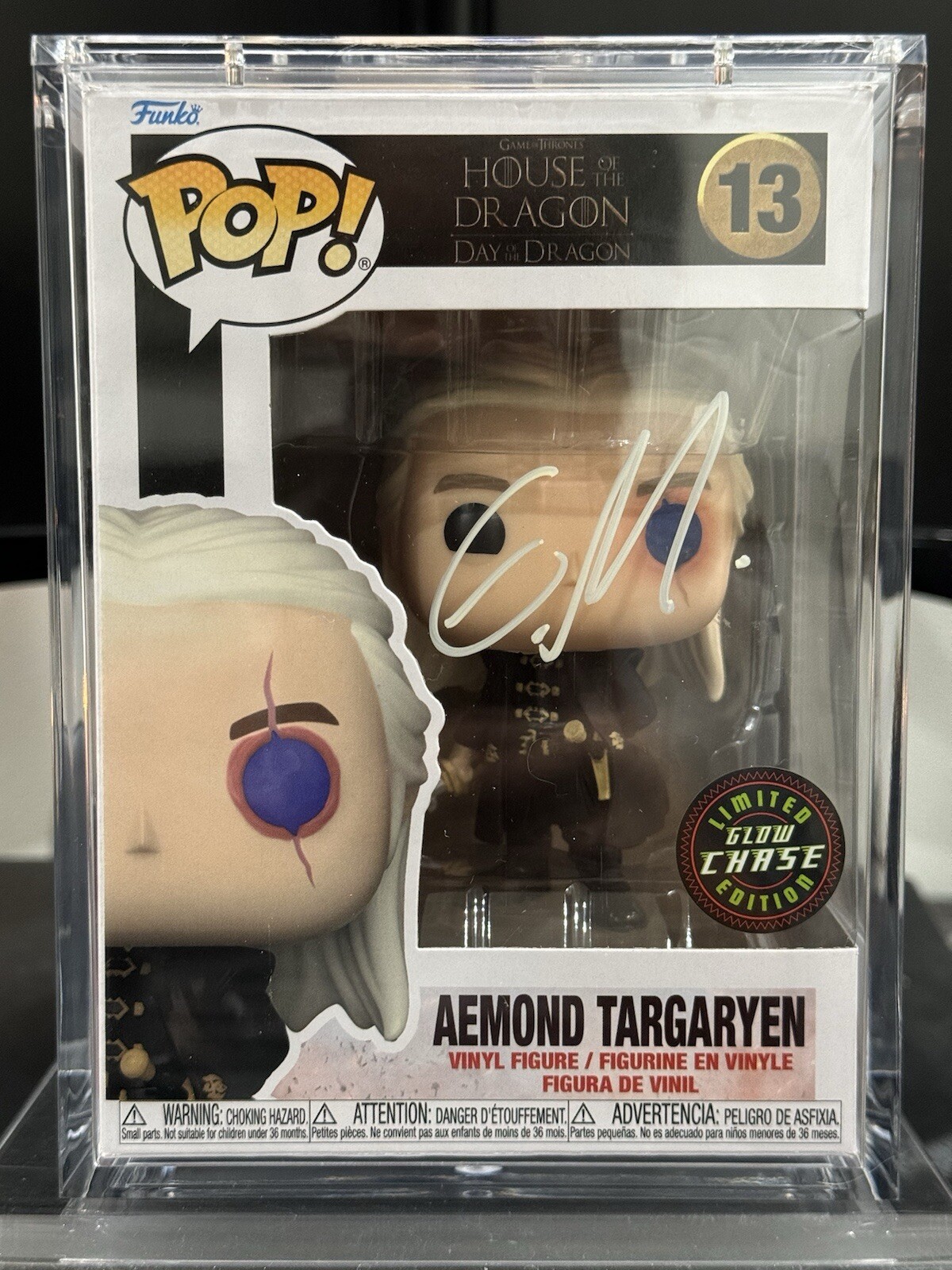 Funko Pop House Of The Dragon Aemond Targaryen #13 Chase Variant SIGNED ...