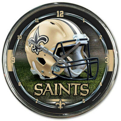 New Orleans Saints 12 Inch CHROME Clock by Wincraft -Perfect for Man ...