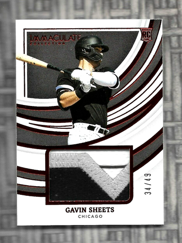 GAVIN SHEETS 2022 PANINI IMMACULATE ROOKIE RC JERSEY PATCH RELIC #'D ...
