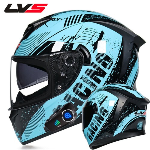 Built-in Motorcycle Bluetooth Helmet Full Face Dual Lens Camera ...