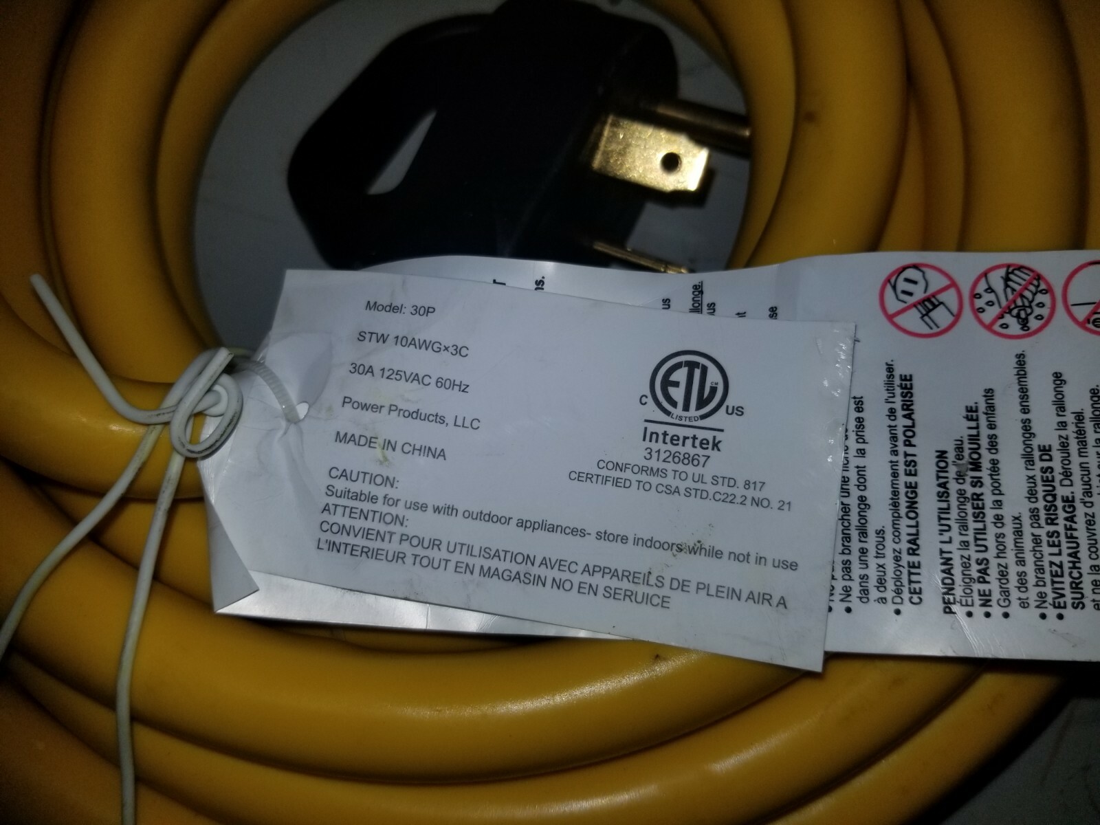 Power Products, Intertek Power Inlet, 30A, 125V, Model 30P, 3126867 | eBay
