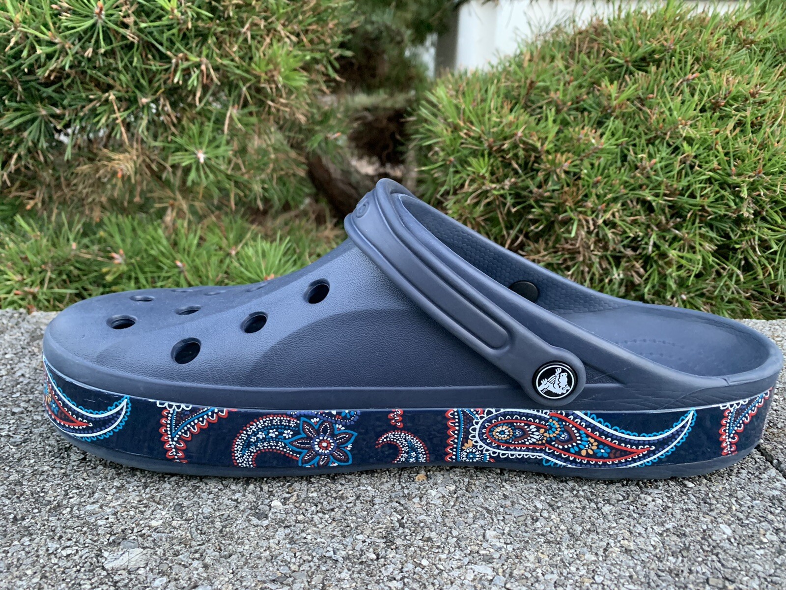 Crocs Navy Bayaband Bandana Print Clog Men’s Sz 13 20… - Gem
