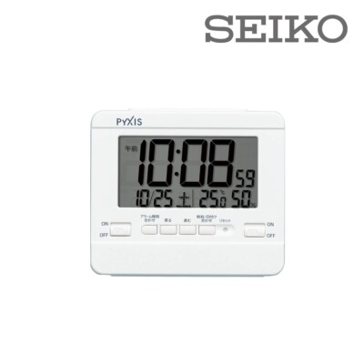 SEIKO PYXIS Digital Dual Alarm Clock with Temp & Humid Japanese ...