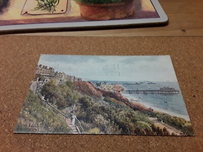 QUINTON POSTCARD THE LEAS FOLKESTONE KENT PIER. to PILTON COTTAGE ...