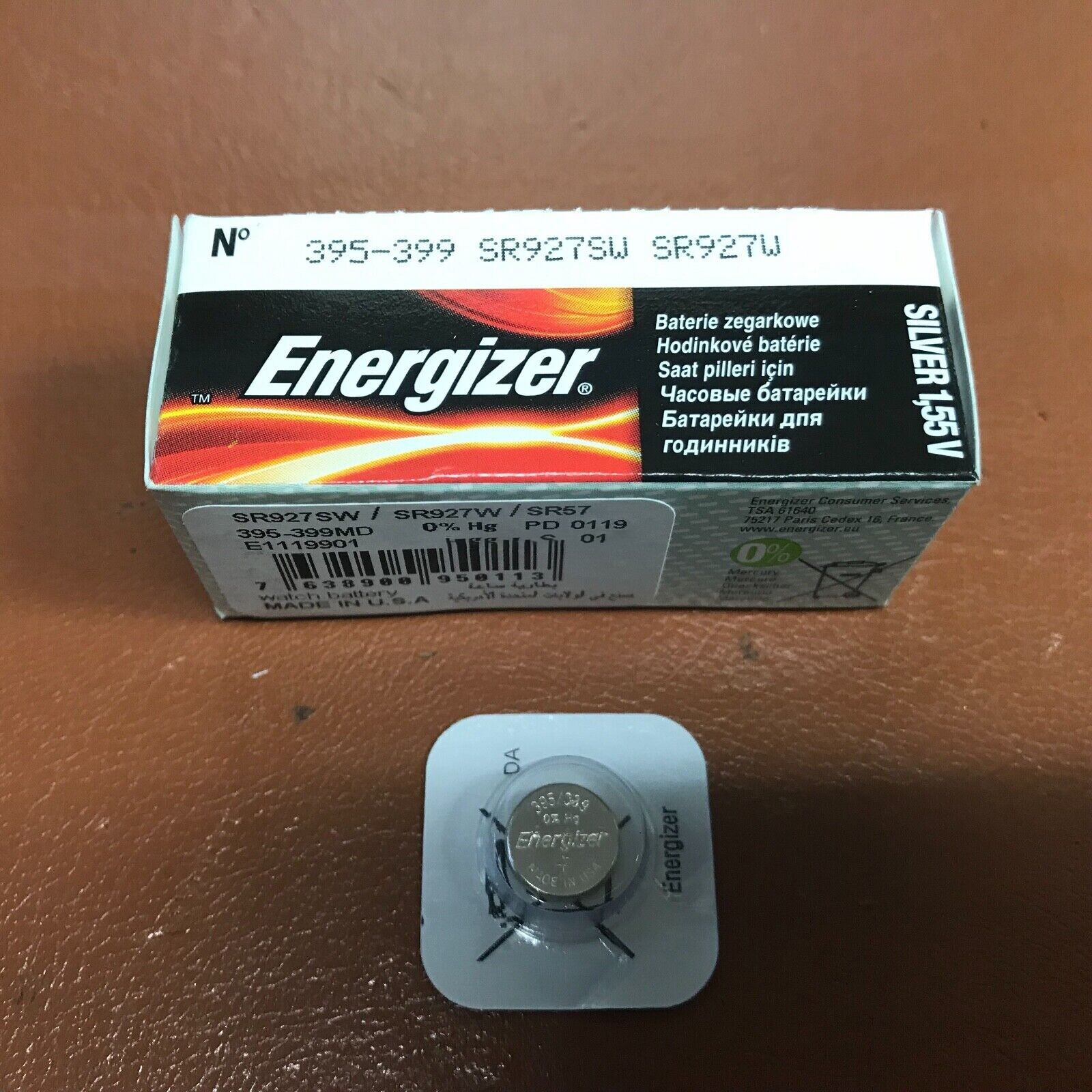 New Energizer 395 399 Battery 1.55V Batteries Silver Oxide Watch SP395 ...
