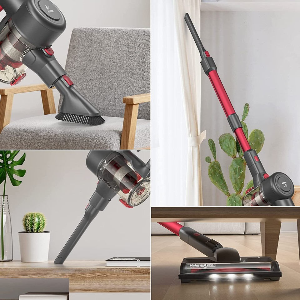 Cordless Vacuum Cleaner, 250W Powerful 25KPA Suction Stick Vacuum ...