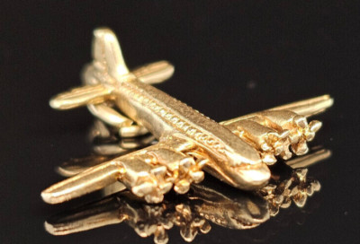 14K Gold 3D PROPELLER PASSENGER AIRPLANE Charm Pendant 3grams Vintage ...