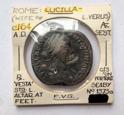 Lucilla Wife of Roman Emperor Lucius Verus Bronze Sestertius Ancient ...