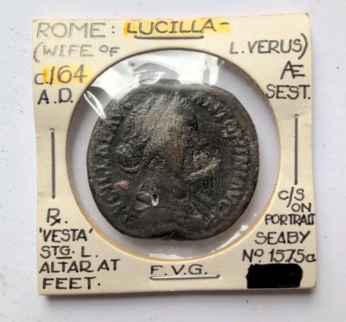 Lucilla Wife of Roman Emperor Lucius Verus Bronze Sestertius Ancient ...