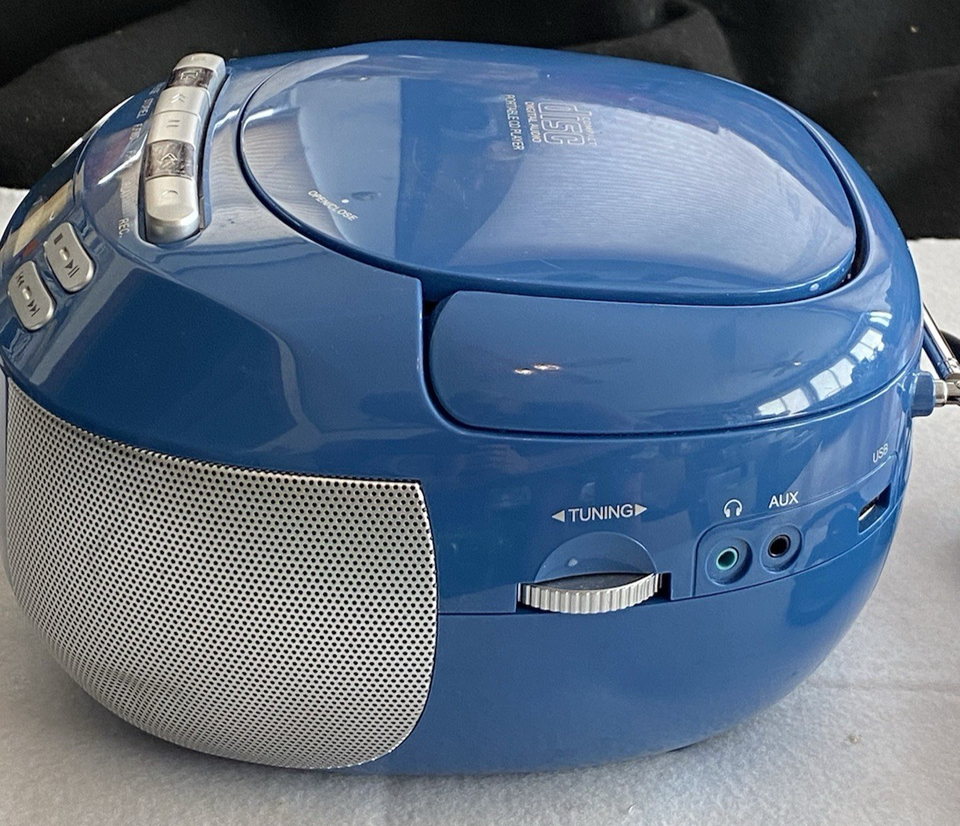 Portable CD Player AM/FM Radio Cassette Recorder Boombox Bluetooth USB ...