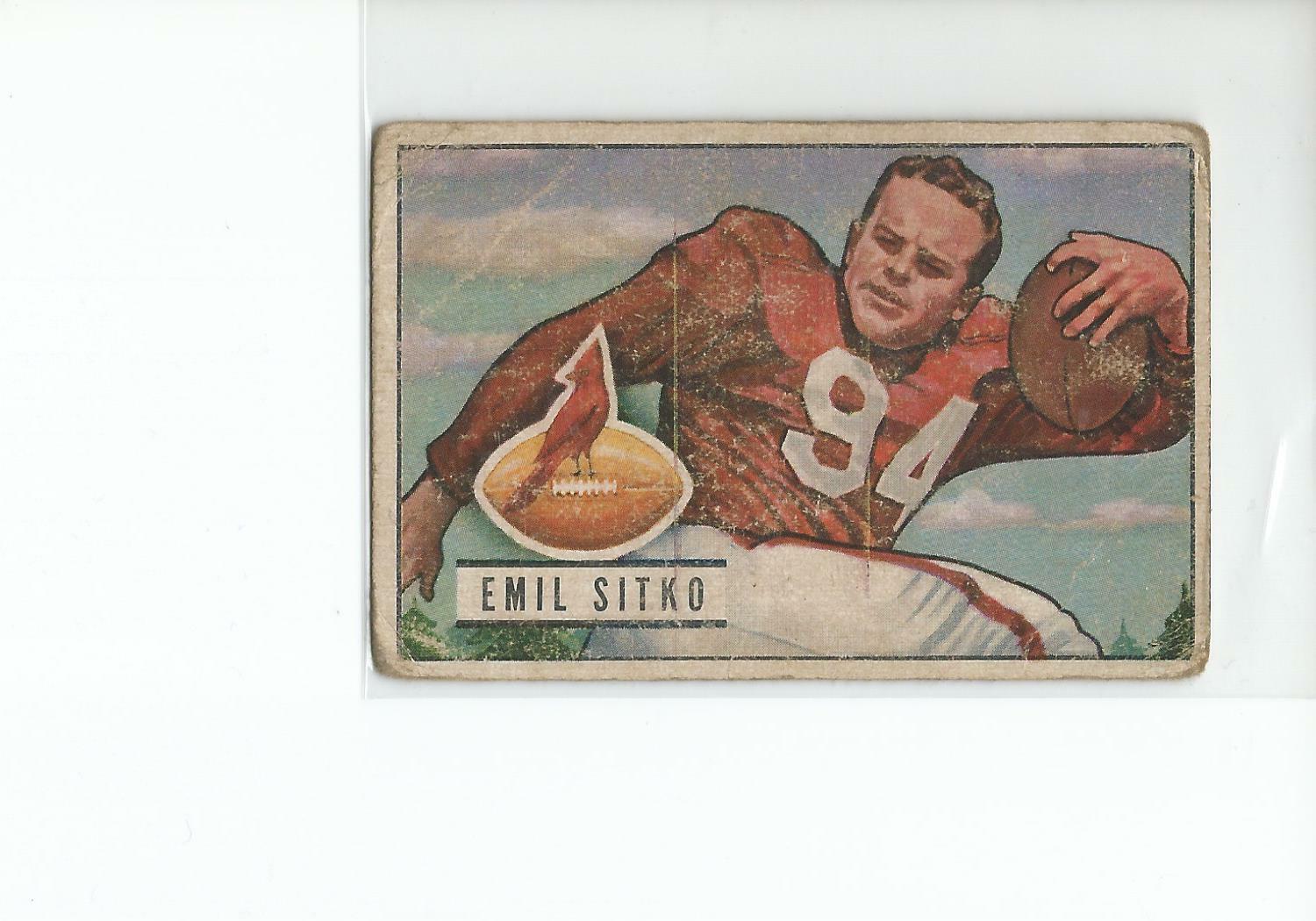 EMIL SITKO 1951 Bowman Football card #139 Chicago Cardinals PR/FR | eBay