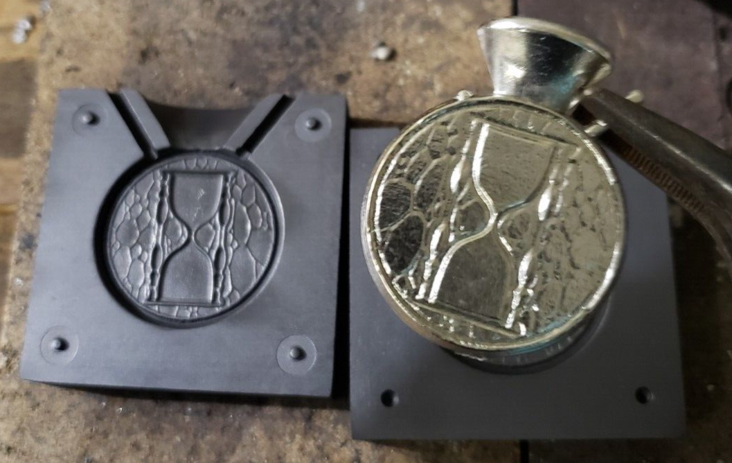 Graphite coin mold - Skull and Hourglass Double sided coin mold! | eBay
