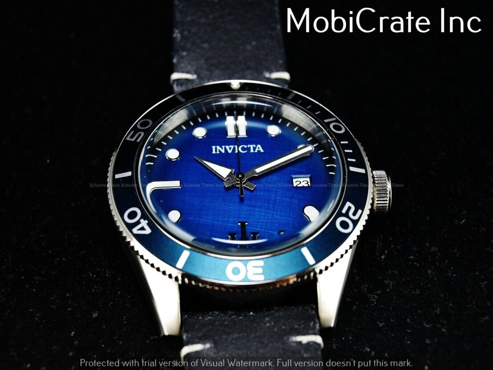 Invicta Men's 44mm Vintage Automatic Top Hat Curved Crystal Blu DL ...