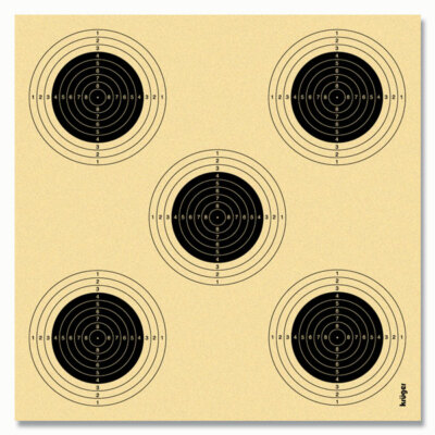 14x14cm Krüger Air Rifle 10 meters 5 bulls Targets Pack/250 Kruger | eBay