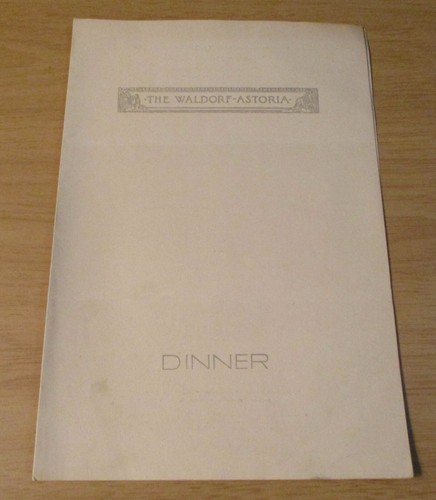 VTG 1943 WWII Era Hotel DINNER Menu~"THE WALDORF-ASTORIA" NYC | eBay