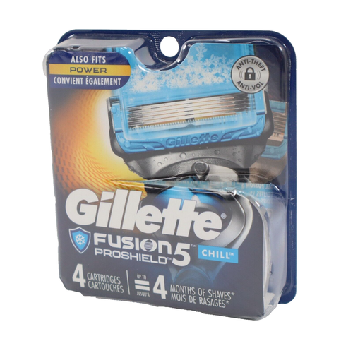 Gillette Fusion 5 Proshield Chill Razor Blade Refill 4 Cartridges NEW ...