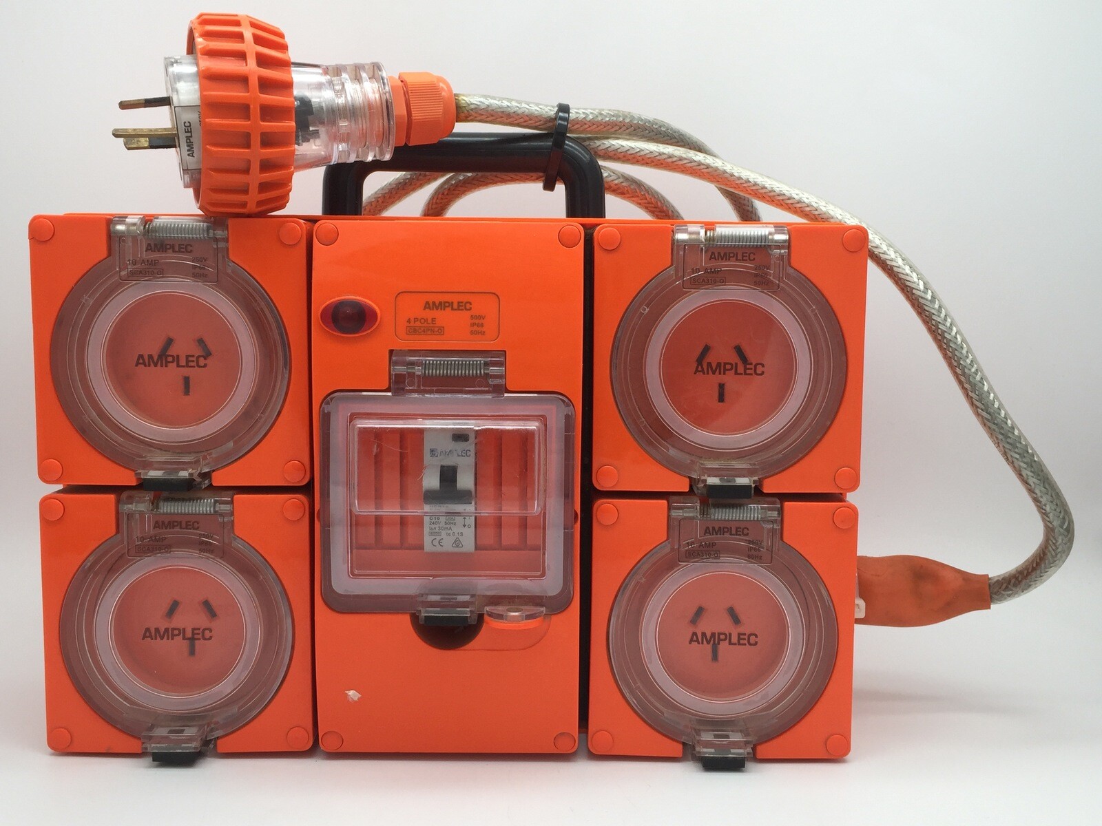 Amplec PB41010A66 Portable Power Board Single Phase 10AMP 4 Outlet IP66 ...