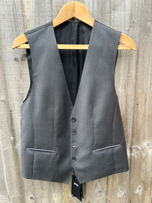 Hugo Boss Wilson Formal Waistcoat Dark Grey Men's Suiting Brand New ...