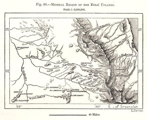 Etbai Uplands mineral region. Hala'ib Triangle Gabal Elba Egypt. Sketch ...