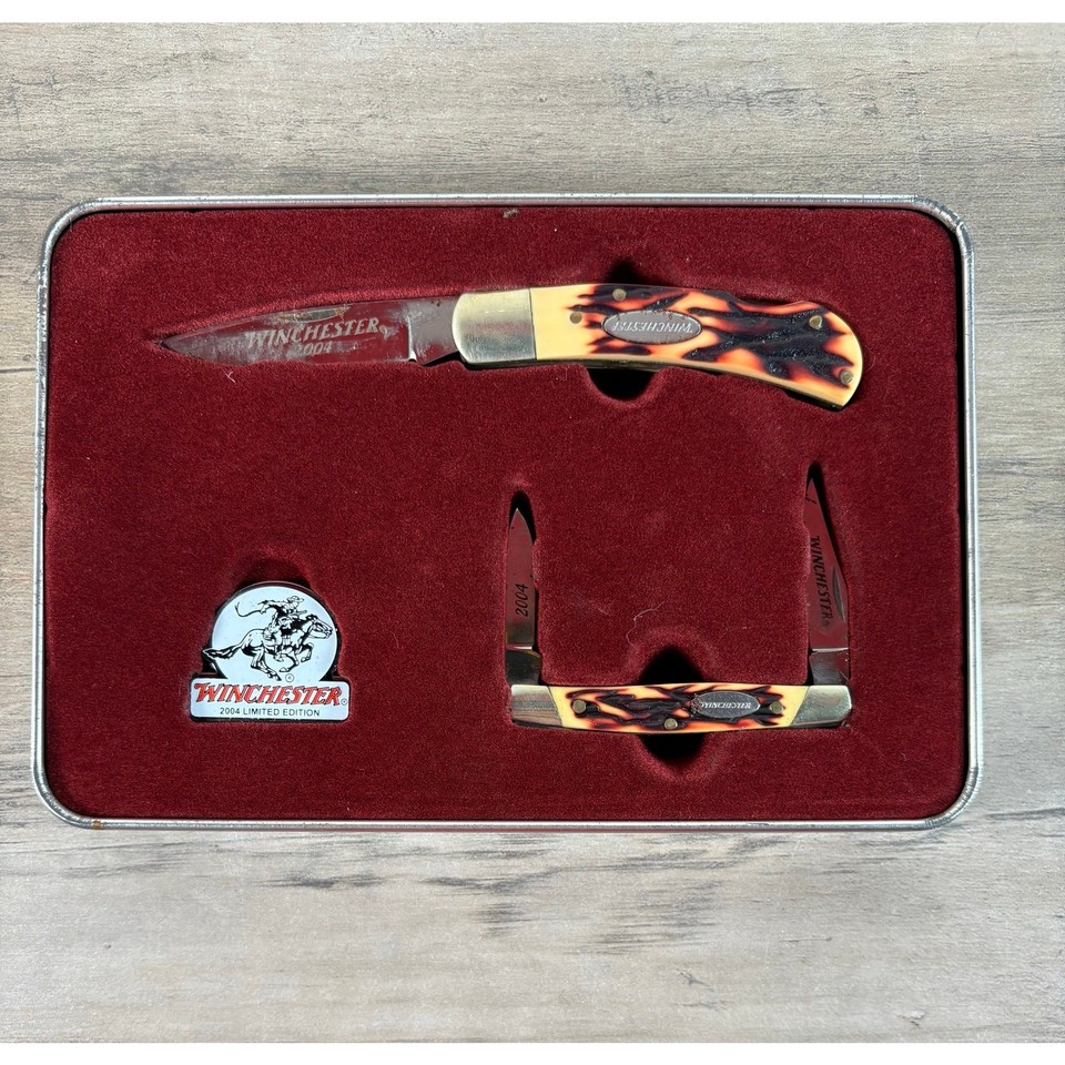 Winchester 2004 Limited Edition Tin and Knife Set Vintage | eBay