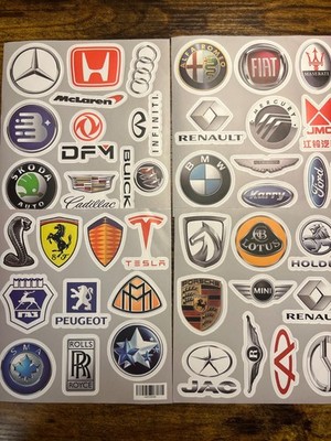Automotive Brand Symbol Stickers - 5 assorted stickers per purchase | eBay