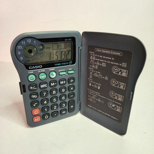 Casio Time Face Timer And Alarm QA-100 Hand Pocket Calculator Vintage ...