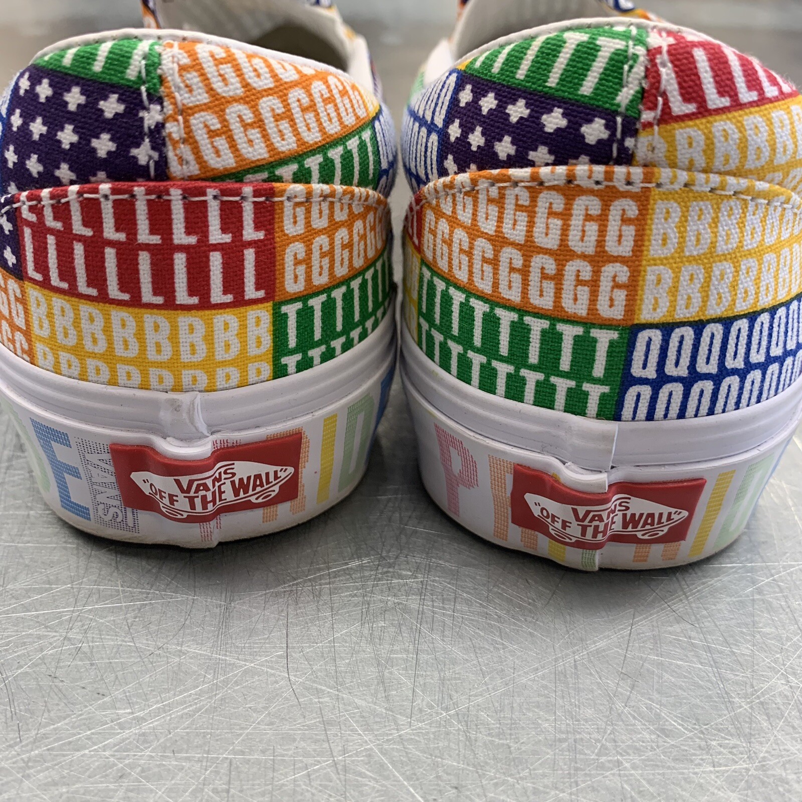 Vans LGBTQ Pride Rainbow Classic Slip On Sneakers Men… - Gem