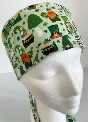 St. Patrick’s Day Lined Medical Skull Scrub Cap Surgery Chef Dental Hat ...