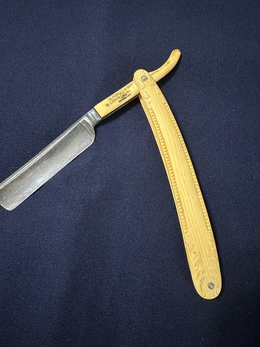 Vintage Germany W. H. Morley & Sons Straight Razor Clover Brand Ornate ...
