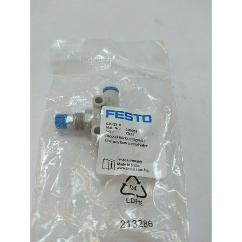 ONE-WAY FLOW CONTROL VALVE FESTO GR-QS-4 | eBay