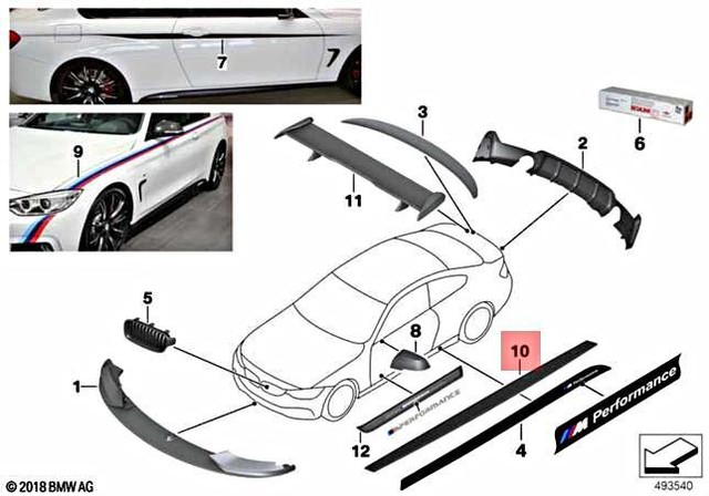 Genuine BMW OEM 51192361680 Sill Attachment Black Matt Right for sale ...