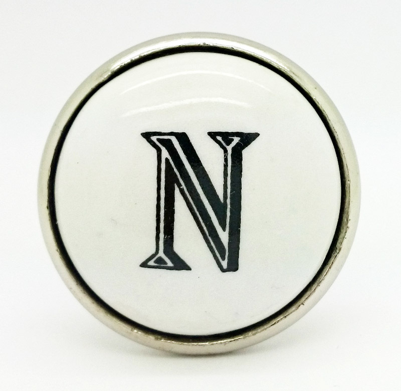 Alphabet Number Letter Cupboard Ceramic Door KNOBS Porcelain Drawer ...