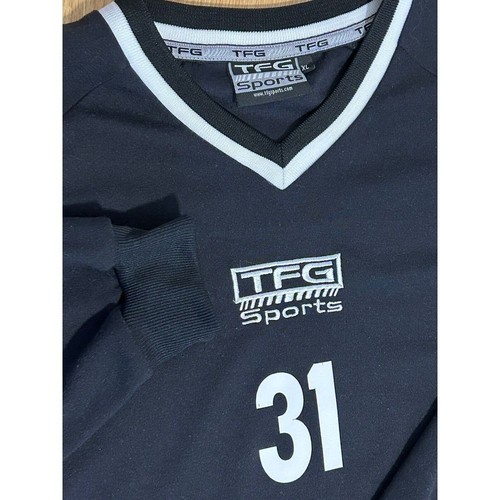 Mens XL Long Sleeve Football Soccer Jersey TFG Sports Shirt Black White ...