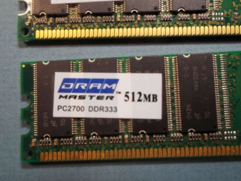 DRAM MASTER 1 GB (2 x 512 MB) PC2700 DDR333 | eBay