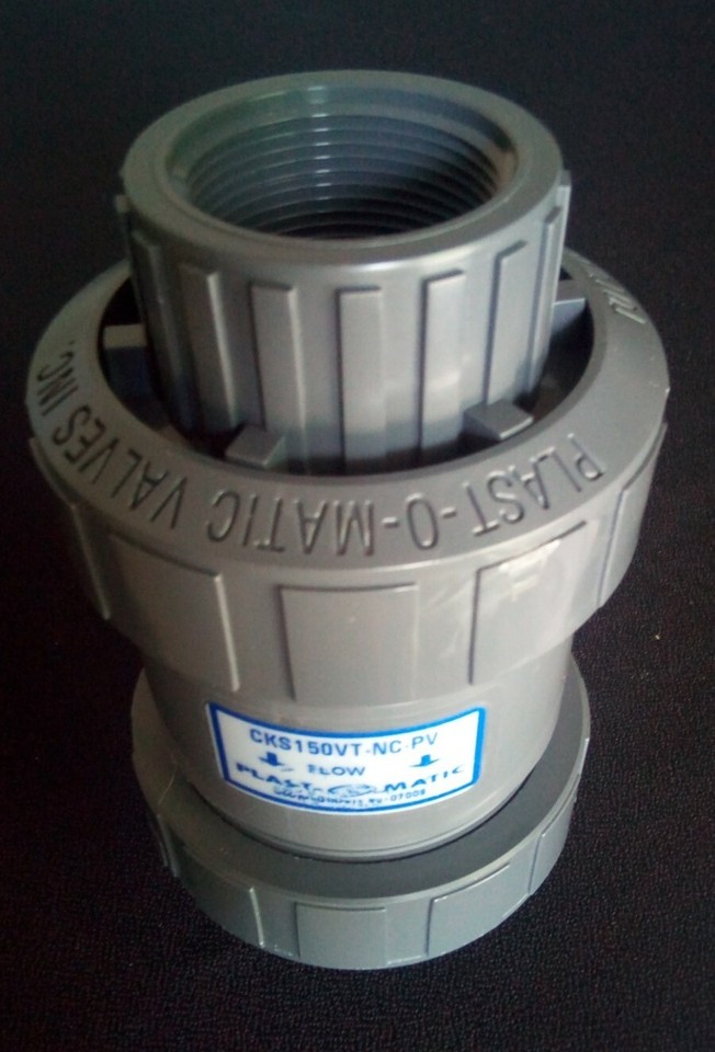 PLAST-O-MATIC CHECK VALVE, 1-1/2", PVC, FNPT, CKS150VT-NC-PV | eBay