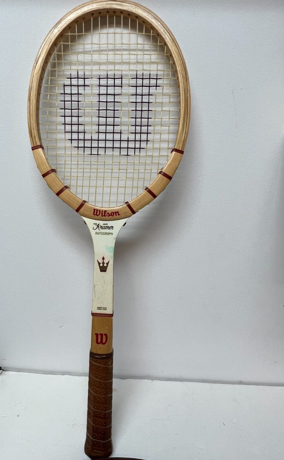 Vtg Wilson Jack Kramer Tennis Racquet Grip 4 7/8 Cover Speed Flex Fibre ...