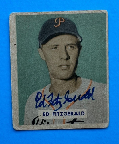 ED FITZ GERALD ~ 1949 Bowman #109~Autographed/Signed~Pittsburgh Pirates ...