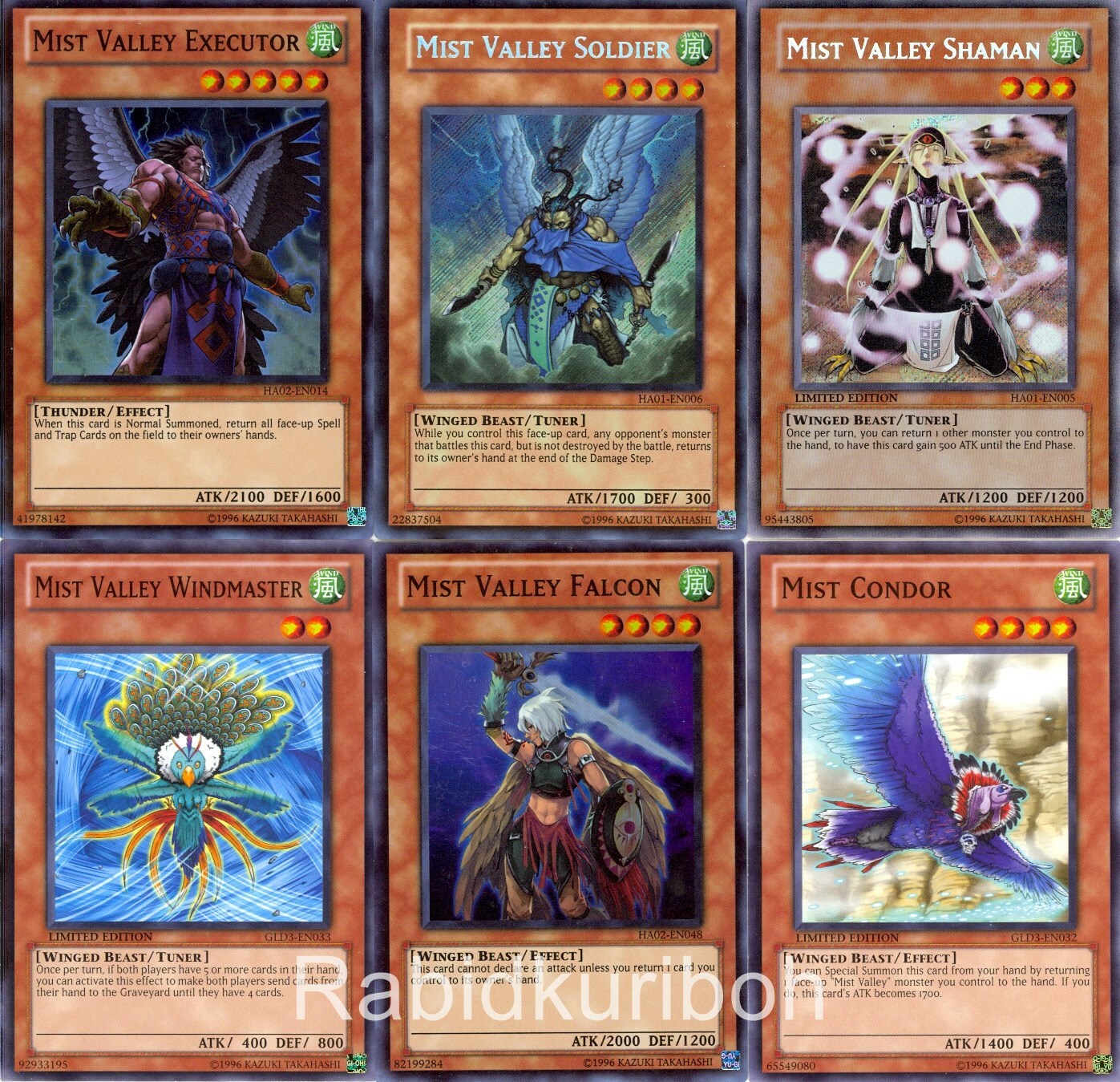 Yugioh Mist Valley Soldier Shaman Falcon Executor Windmaster Condor Set | eBay