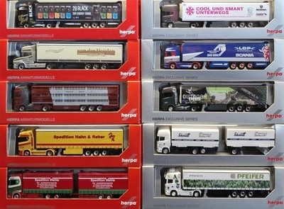 10 x Herpa Scania LKW Konvolut Scheib / Jens Bode / Schubert / Misch ...