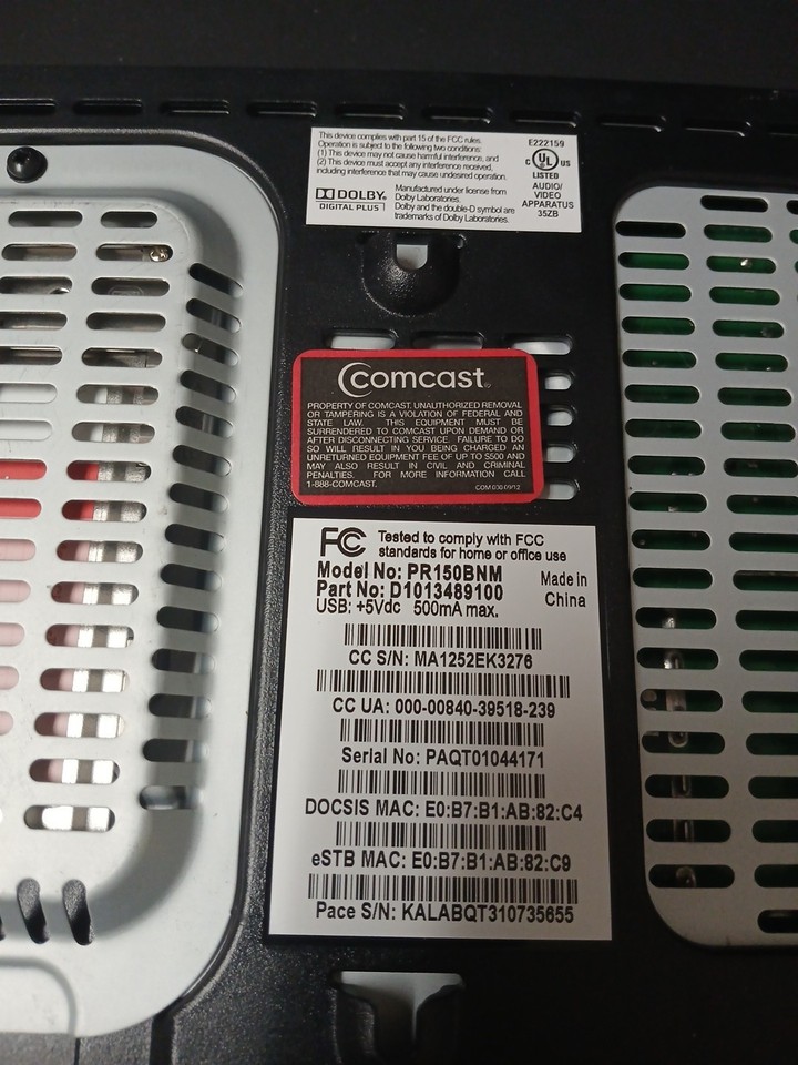 Comcast Xfinity PR150BNM Part D1013489100 Digital TV Converter Cable ...