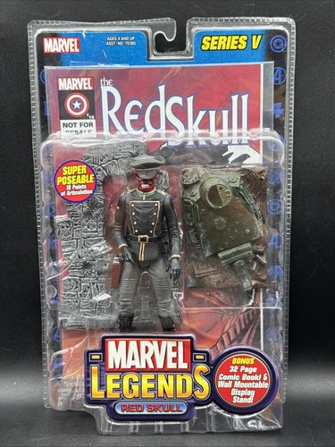 2003 Marvel Legends Series V RED SKULL Action Figure Toy Biz Bonus 32 ...
