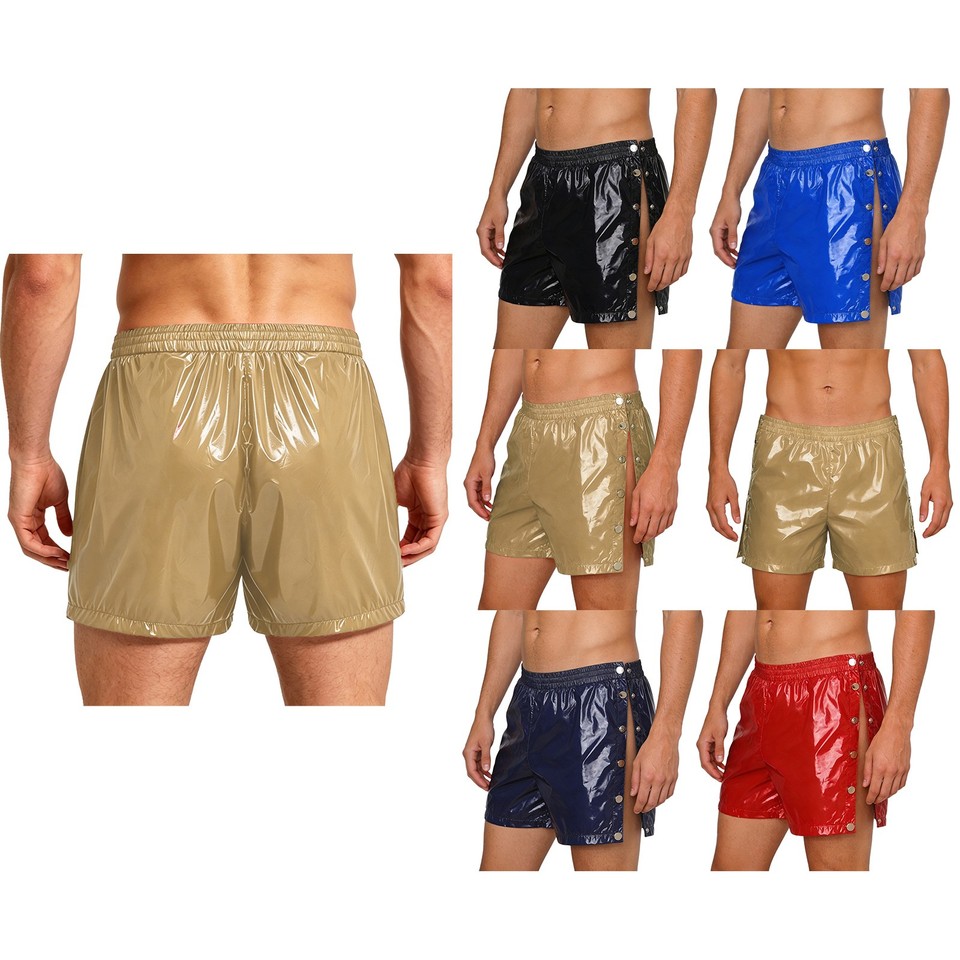 US Mens Tear Away Shorts Plastic Loungewear Leg Side Open Pants Beach ...