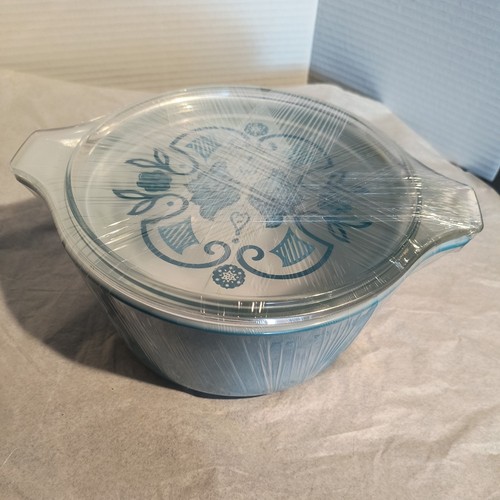 PYREX 1 1/2 QUART HORIZON BLUE LID & BOWL 474-B CASSEROLE DISH | eBay
