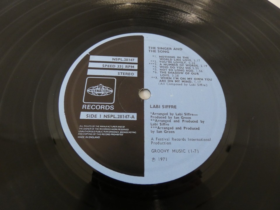 Labi Siffre 'The Singer & the Song' Gatefold Vinyl LP NSPL 28147 1971 ...