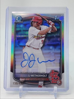 JJ WETHERHOLT 2025 BOWMAN CHROME 1ST AUTOGRAPH REFRACTOR B AUTO /499 ...