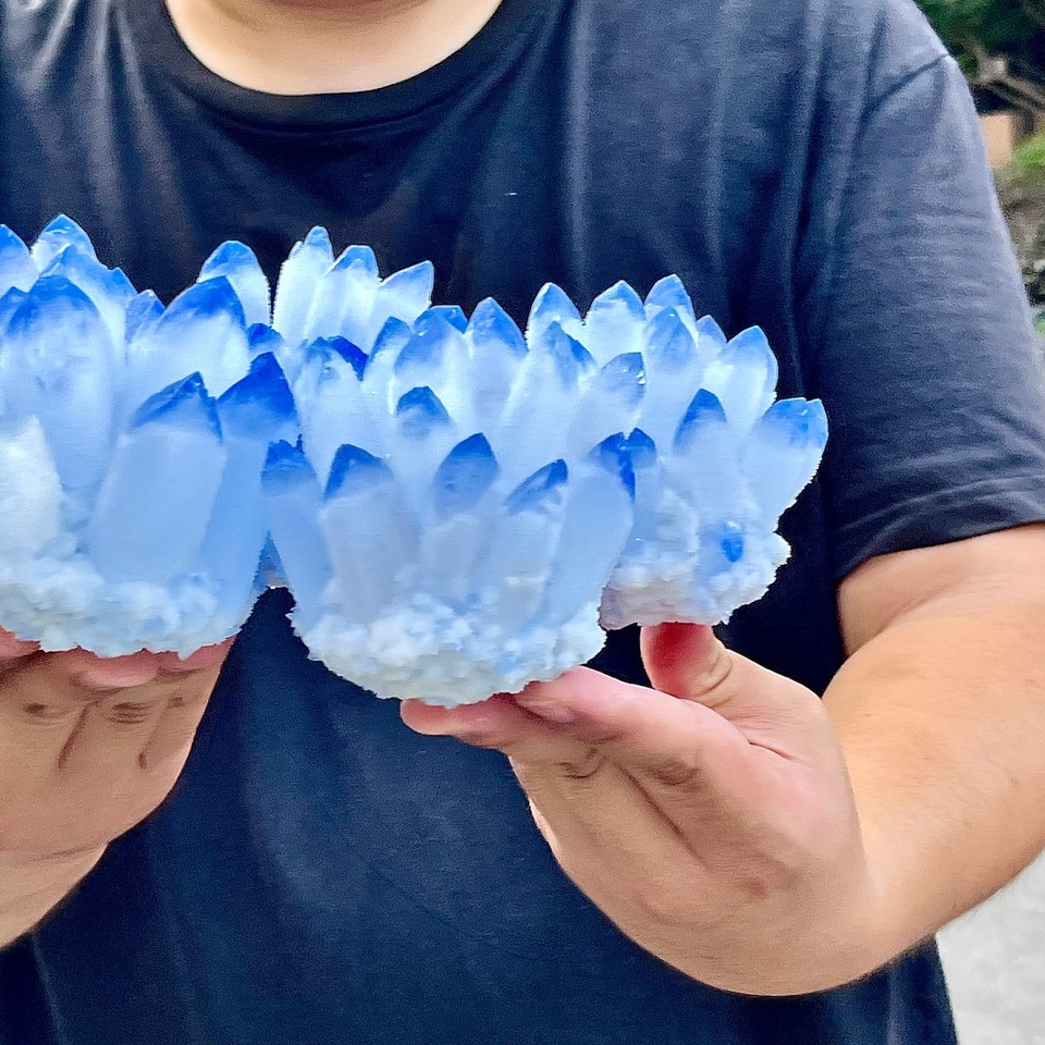 4.99LB Newly discovered blue Phantom Quartz Crystal Cluster mineral ...