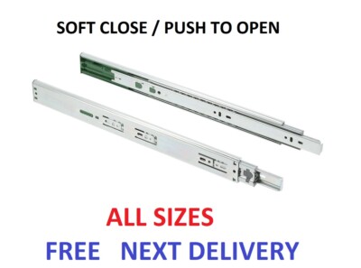 PUSH TO OPEN / SOFT CLOSE DRAWER RUNNER, FULL EXTENSION,1 PAIR, 300 ...