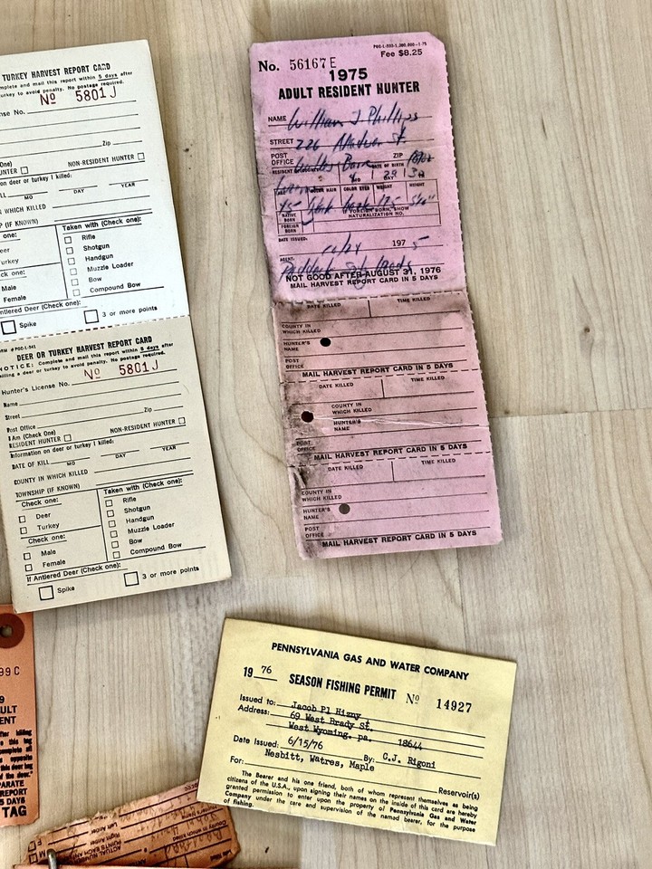 Huge Lot of Vintage 1950s 60s-70s-PA Hunting Licenses | eBay