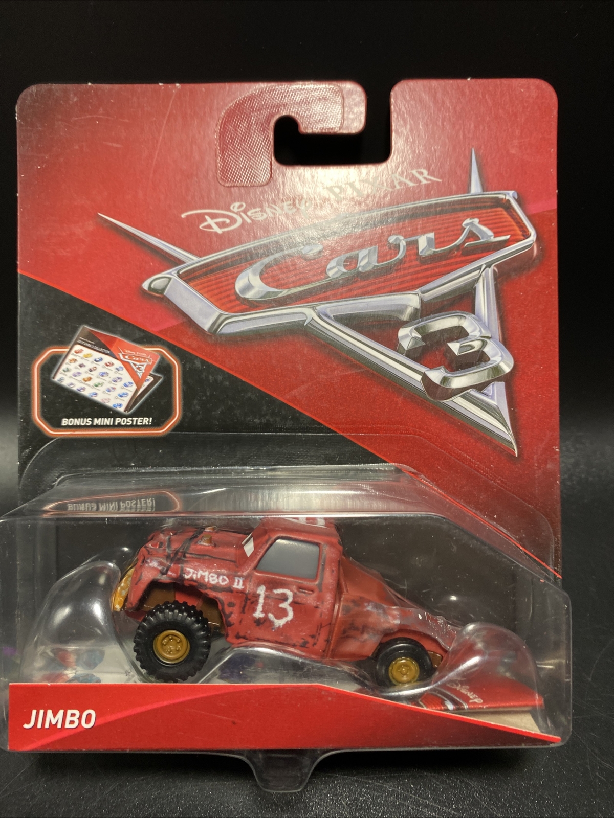 New/Sealed Disney Pixar 2017 Release Cars 3 JIMBO with Bonus Mini ...
